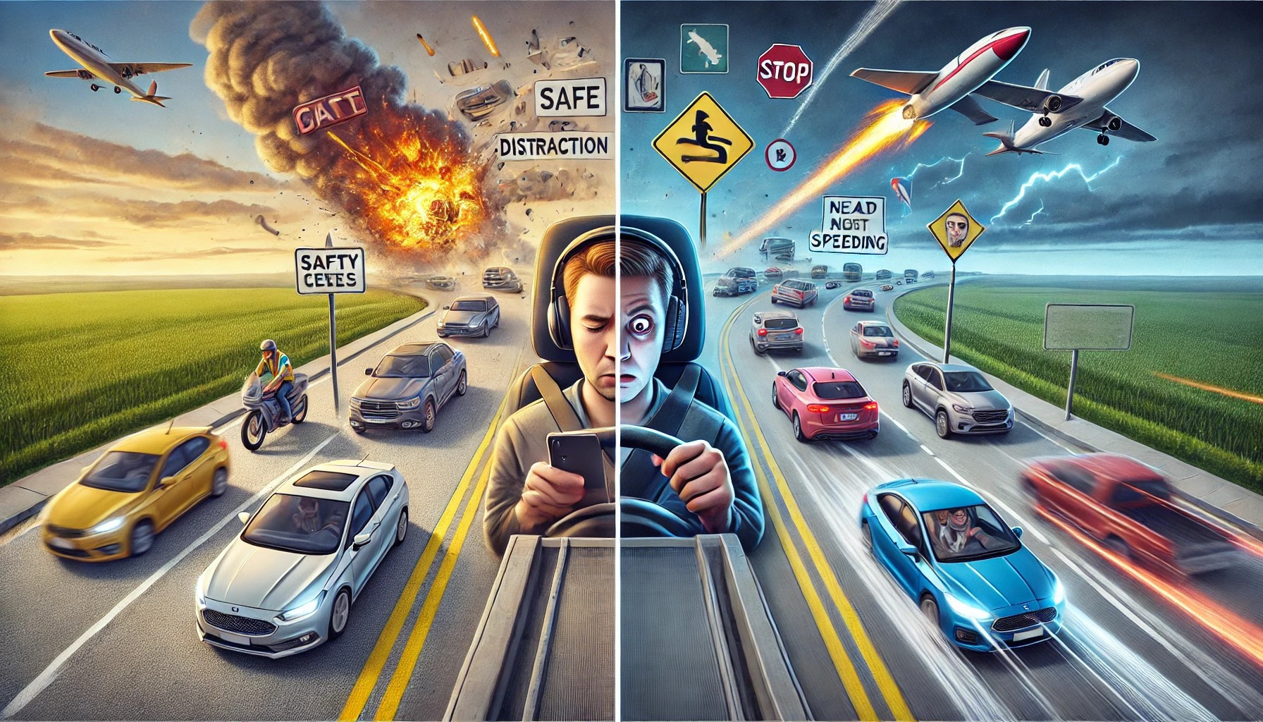 Driving Risks: Distraction, Emotion, and Unsafe Behaviors
